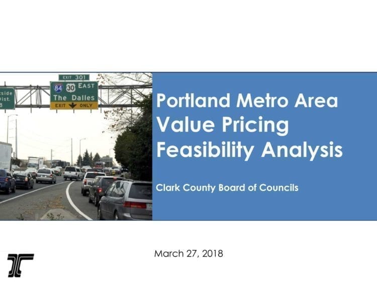 Clark County hears from Oregon on Value Pricing progress ...
