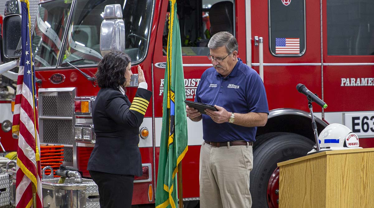First woman fire chief in Clark County sworn in among family, friends ...