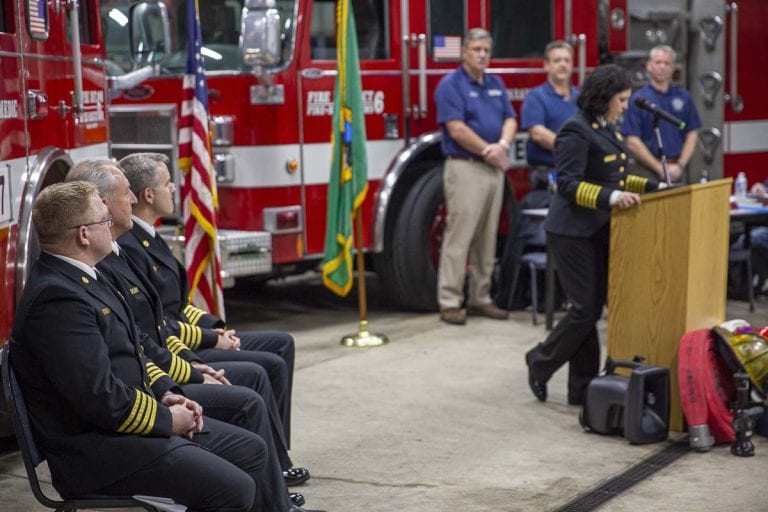 First woman fire chief in Clark County sworn in among family, friends ...