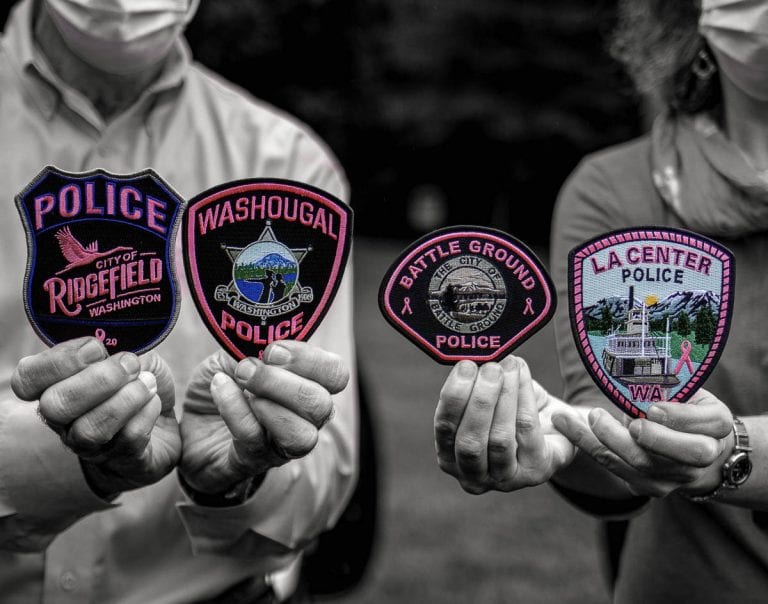Clark County police officers participate in Pink Patch Project ...