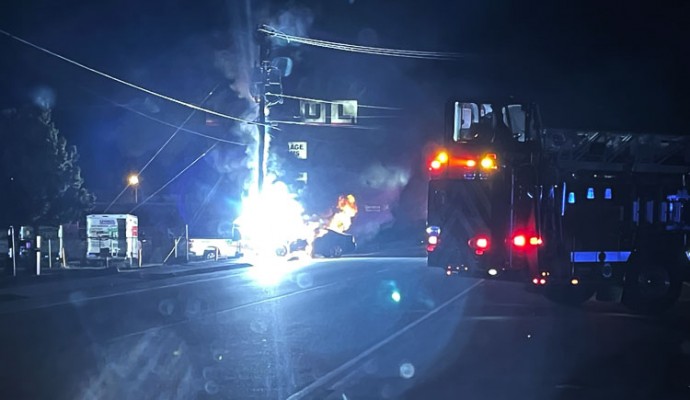 Vehicle collision in Hazel Dell starts power pole on fire ...